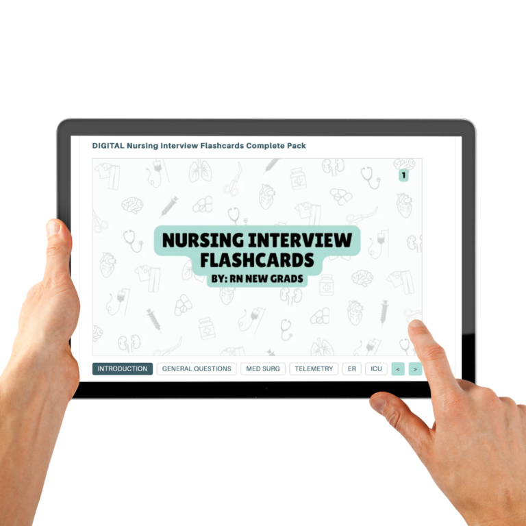 DIGITAL Nursing Interview Flashcards Complete Pack - RN New Grads