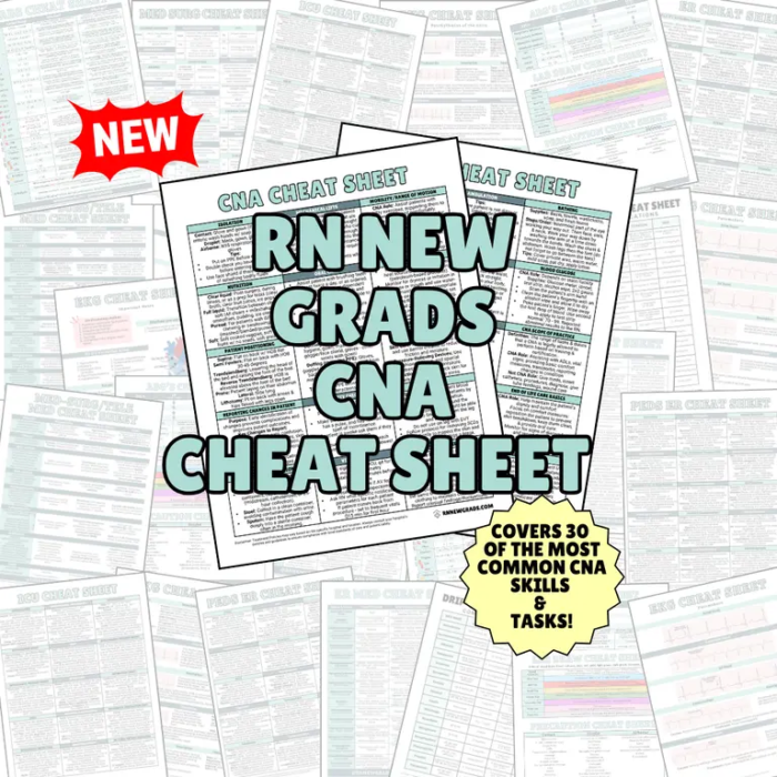 CNA Cheat Sheet - RN New Grads